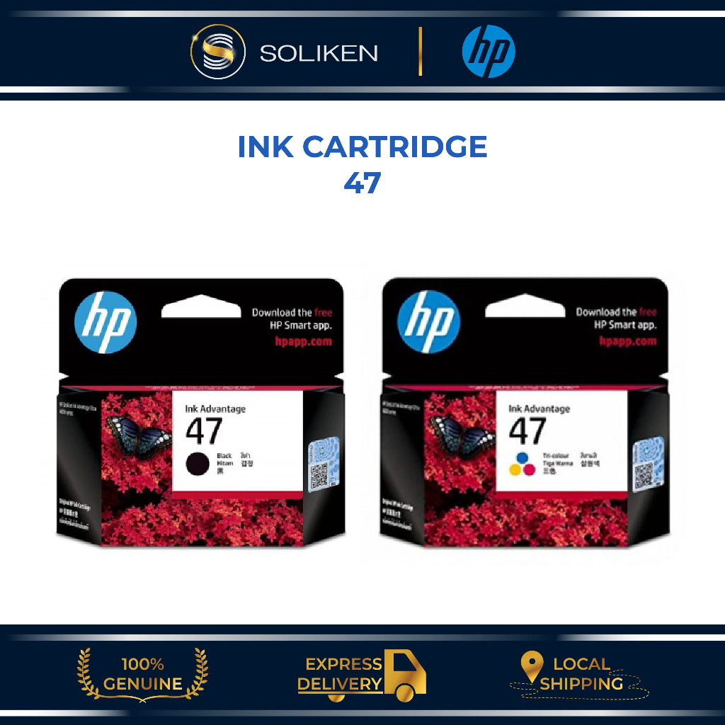 HP 47 HP47 Black / Color Original Ink Cartridge 6ZD21AA 6ZD61AA HP47 ...