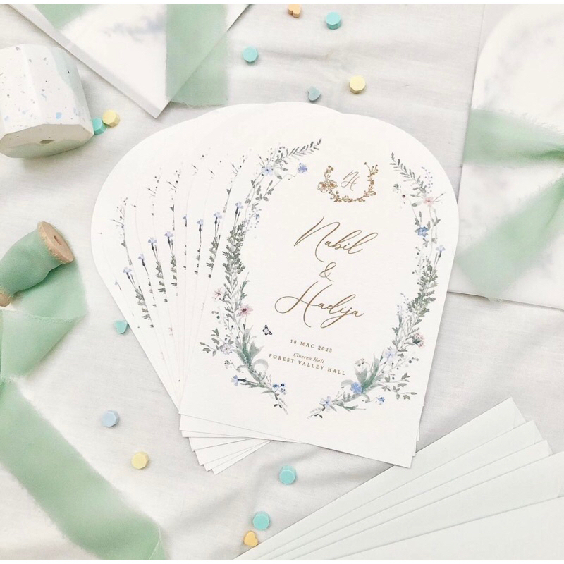 Arch / Curve Wedding Invitation Card x 10pcs | Shopee Malaysia