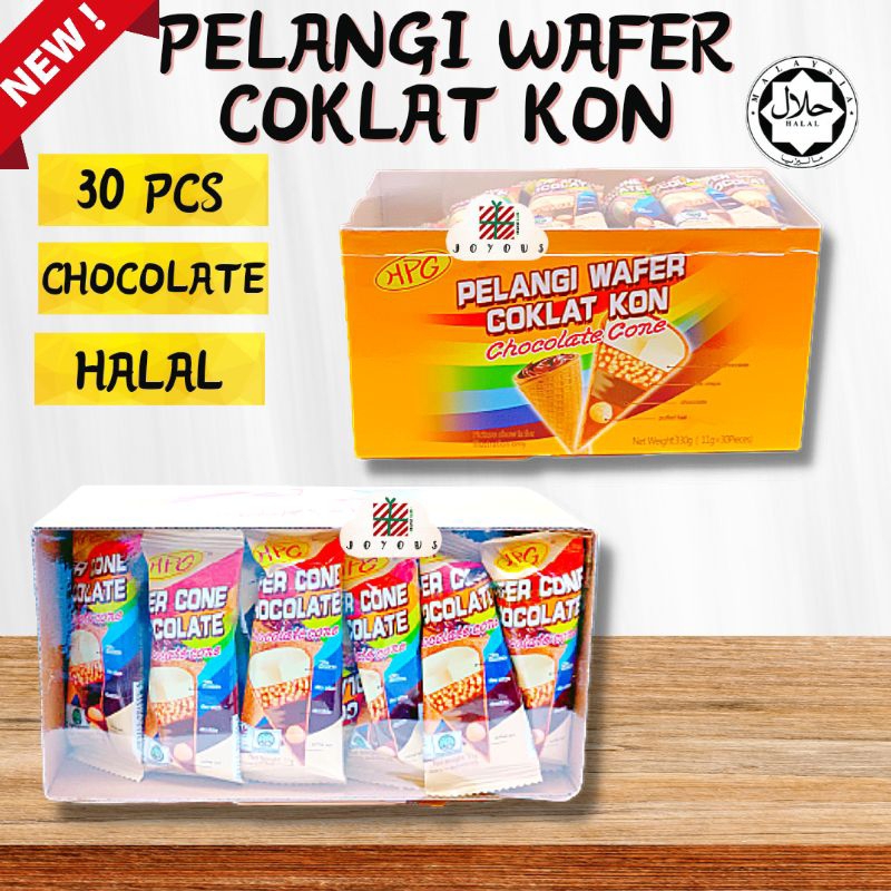 30pcs HPG Pelangi Wafer Coklat Kon Ice Cream Cone | Shopee Malaysia