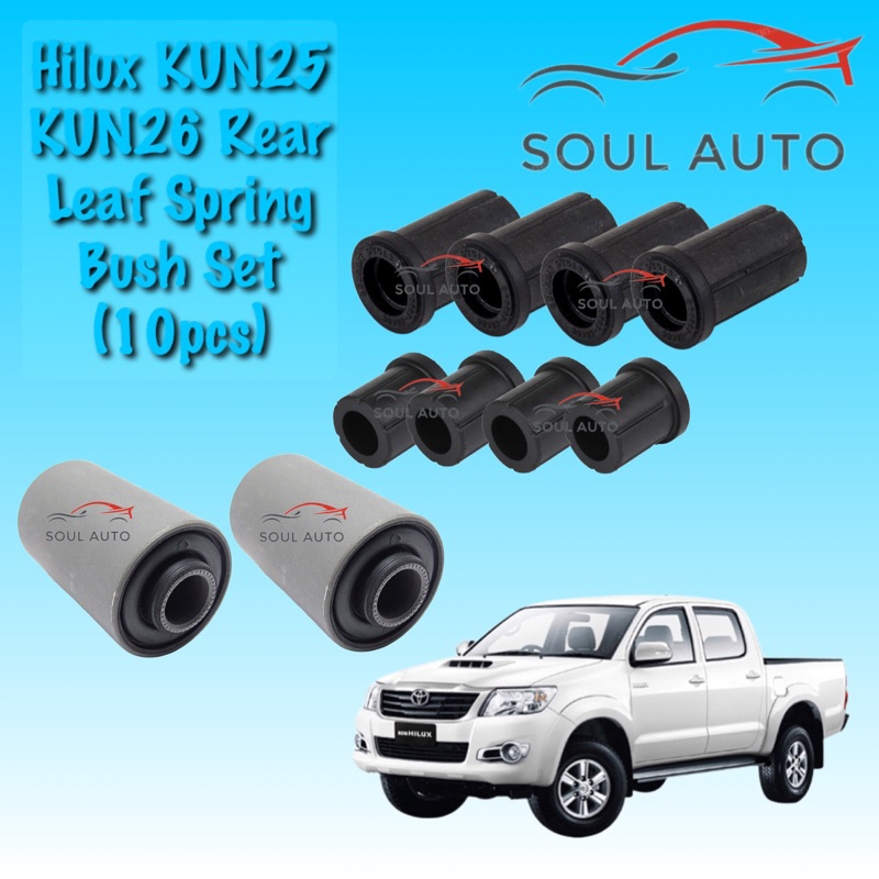 10pcs Toyota Hilux Vigo KUN25 KUN26 Rear Leaf Spring Bush Set | Shopee ...
