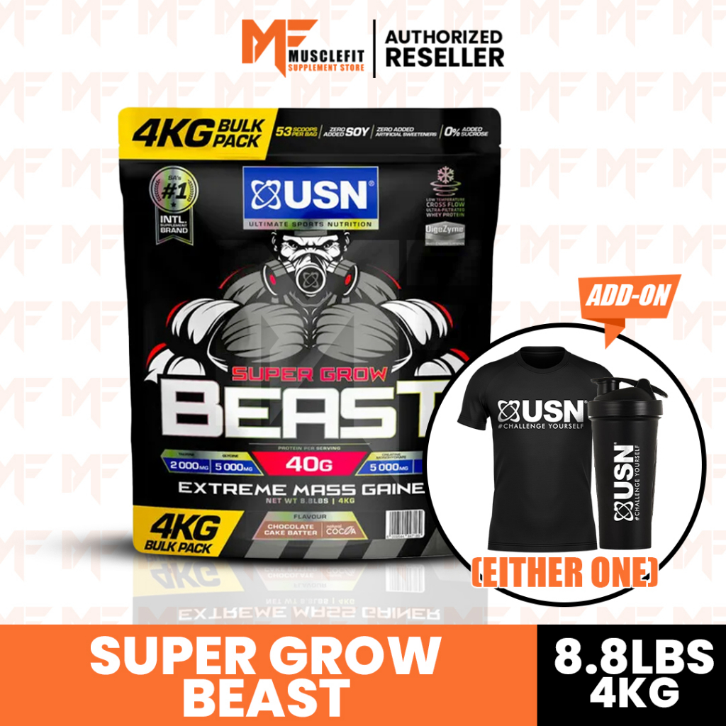 USN Super Grow Beast Extreme Mass Gainer 4 kg Halal Mass Gainer ...