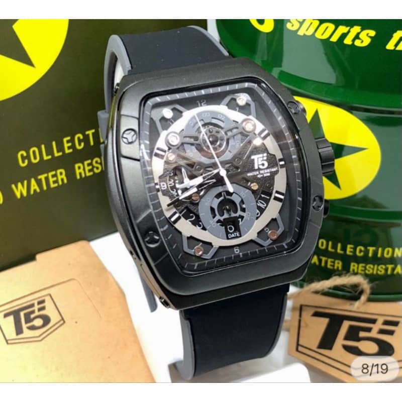 100%ORIGINAL T5 H MEN'S WATCH ANALOGUE RUBBER CRONO WATERPROOF BATTERY ...