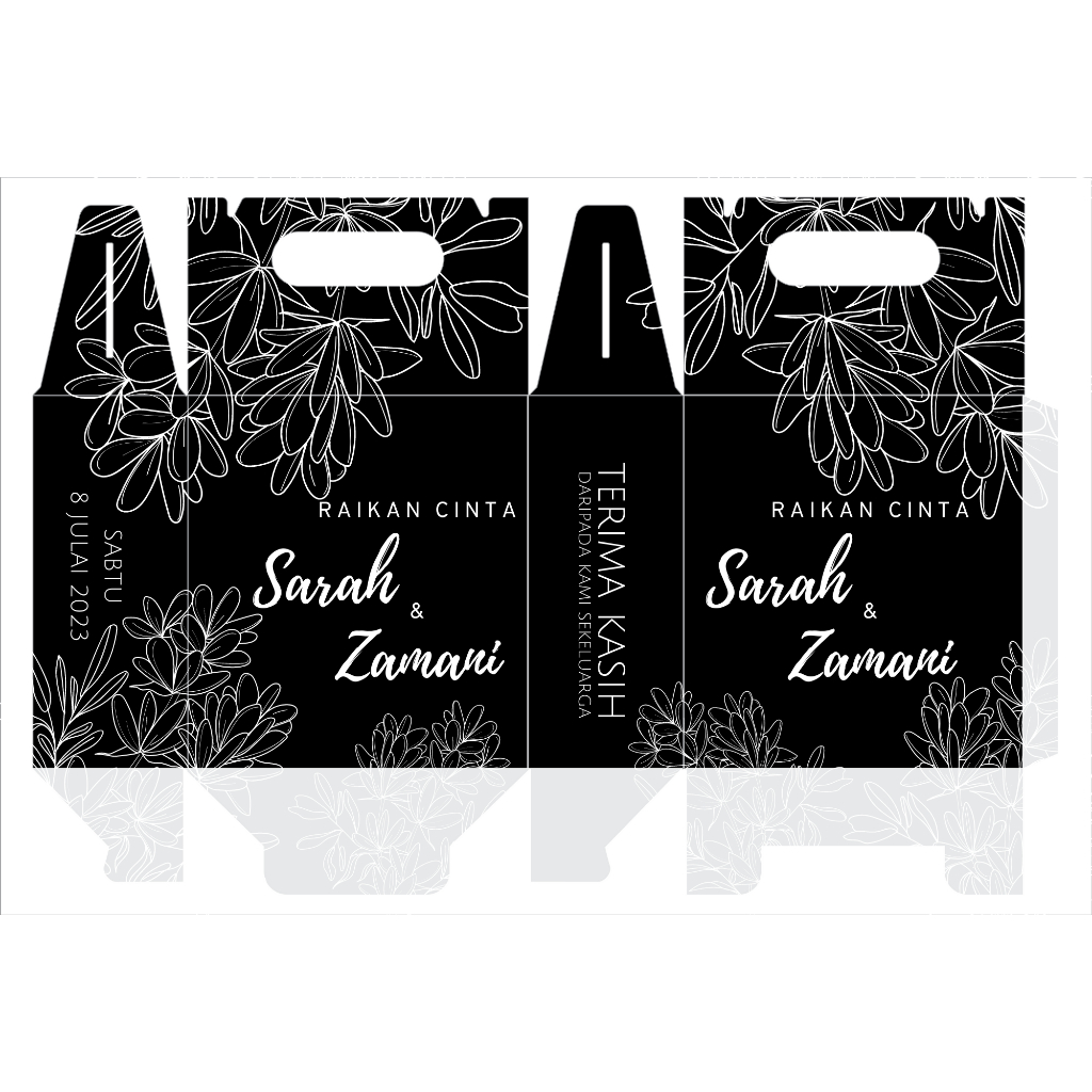 50pcs custom Black & White Doorgift sesuai untuk Majlis Perkahwinan ...