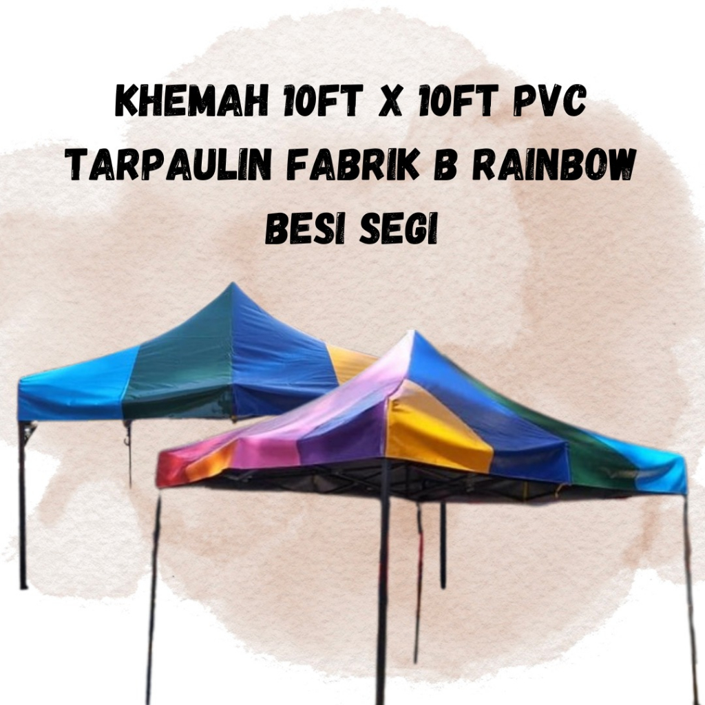 KHEMAH 10X10 PVC TARPAULIN FABRIC (B) RAINBOW ( BESI SEGI ) | Shopee ...
