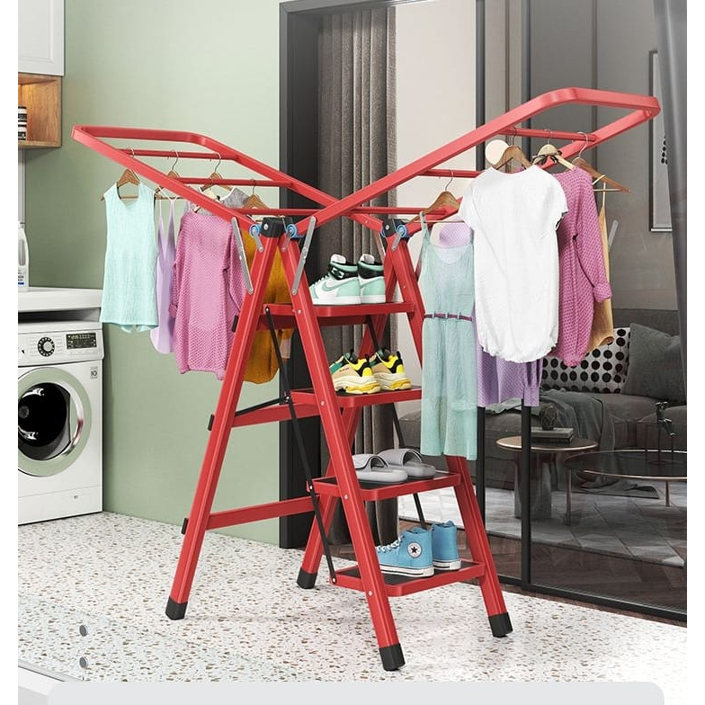LADER Rak Penyidai Baju ☀ Tangga Ampaian Baju ☀ Foldable Butterfly ...