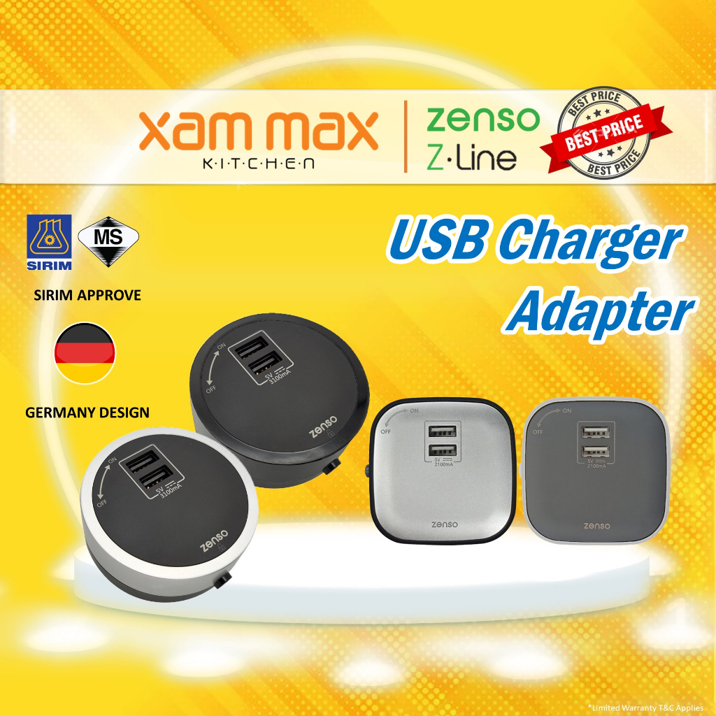 Zenso Z-Line USB Socket Adapters Power Track Socket / 1 Year Warranty ...