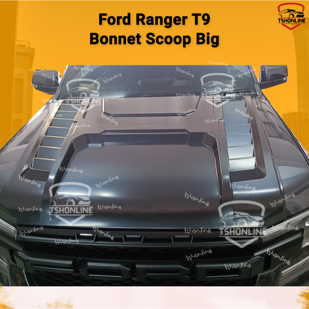 Ford Ranger T9 Bonnet Scoop Big Matt Black T9 Hood Cover Big T9 Bonet ...