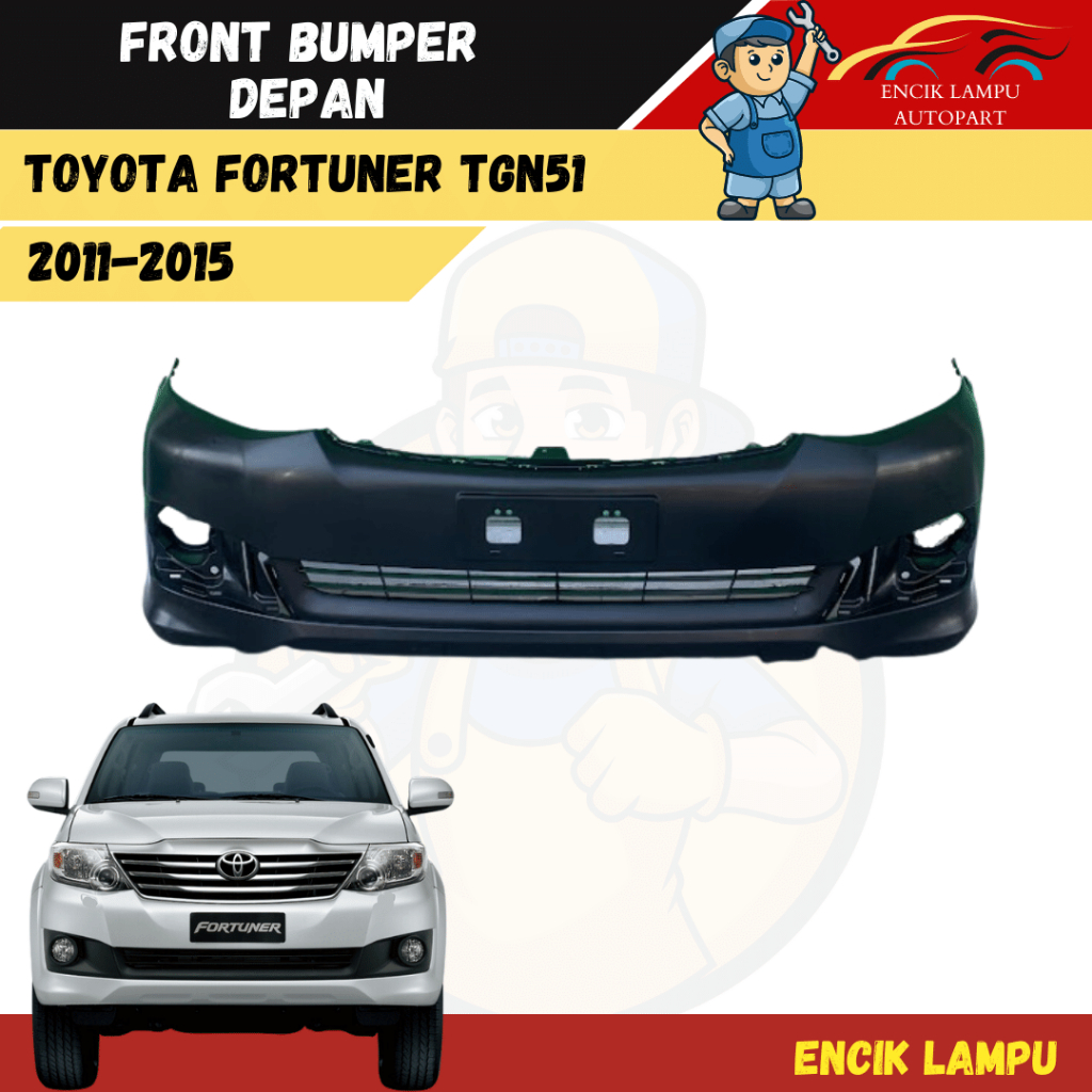 Toyota Fortuner TGN51 2011-2015 Front Bumper Depan With Grille No Hole ...