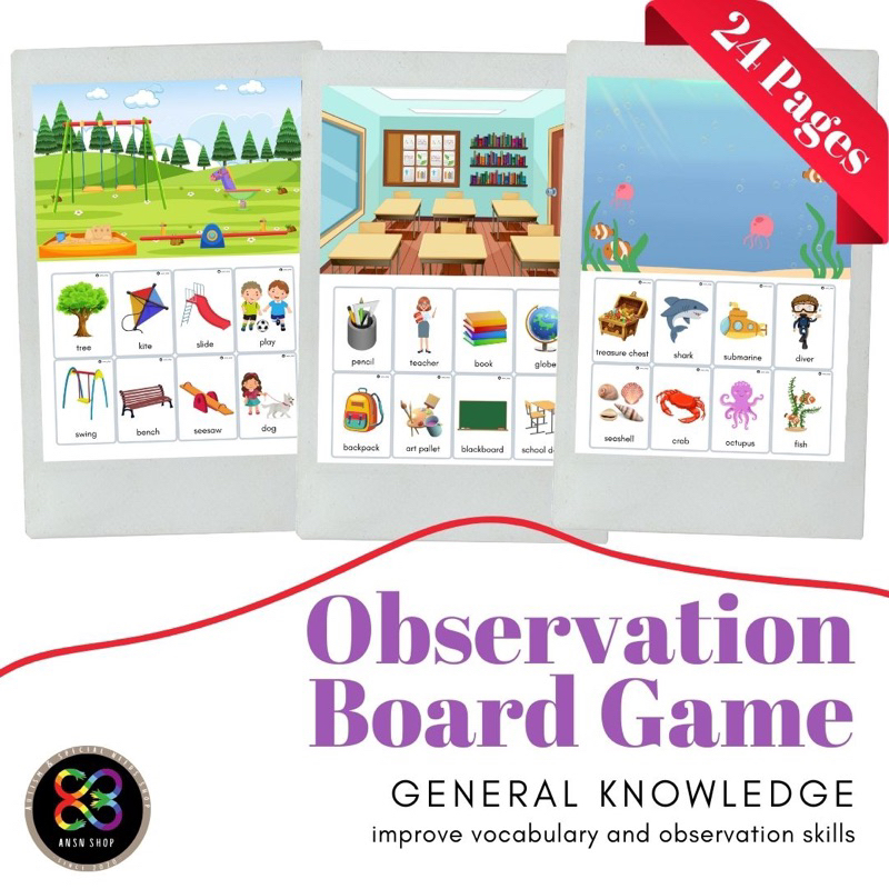 Where You See? Observation Board Game (PDF) Speech Therapy / Vocabulary ...