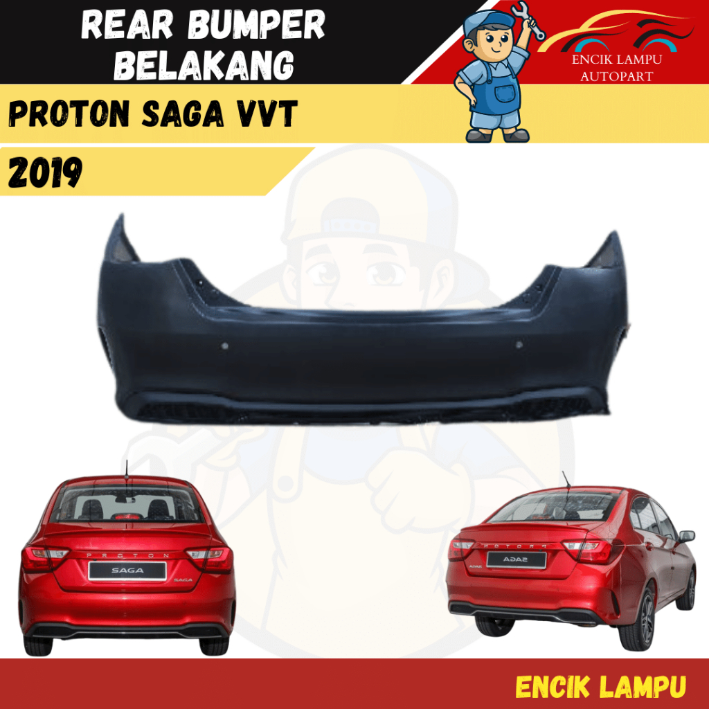 Proton Saga Vvt 2019 - 2023 Rear Bumper Belakang 100% High Quality Pp ...