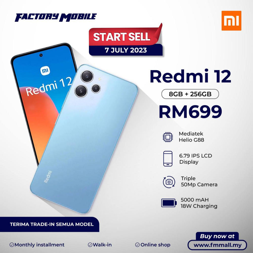 REDMI 12 8GB RAM + 256GB ROM | Shopee Malaysia
