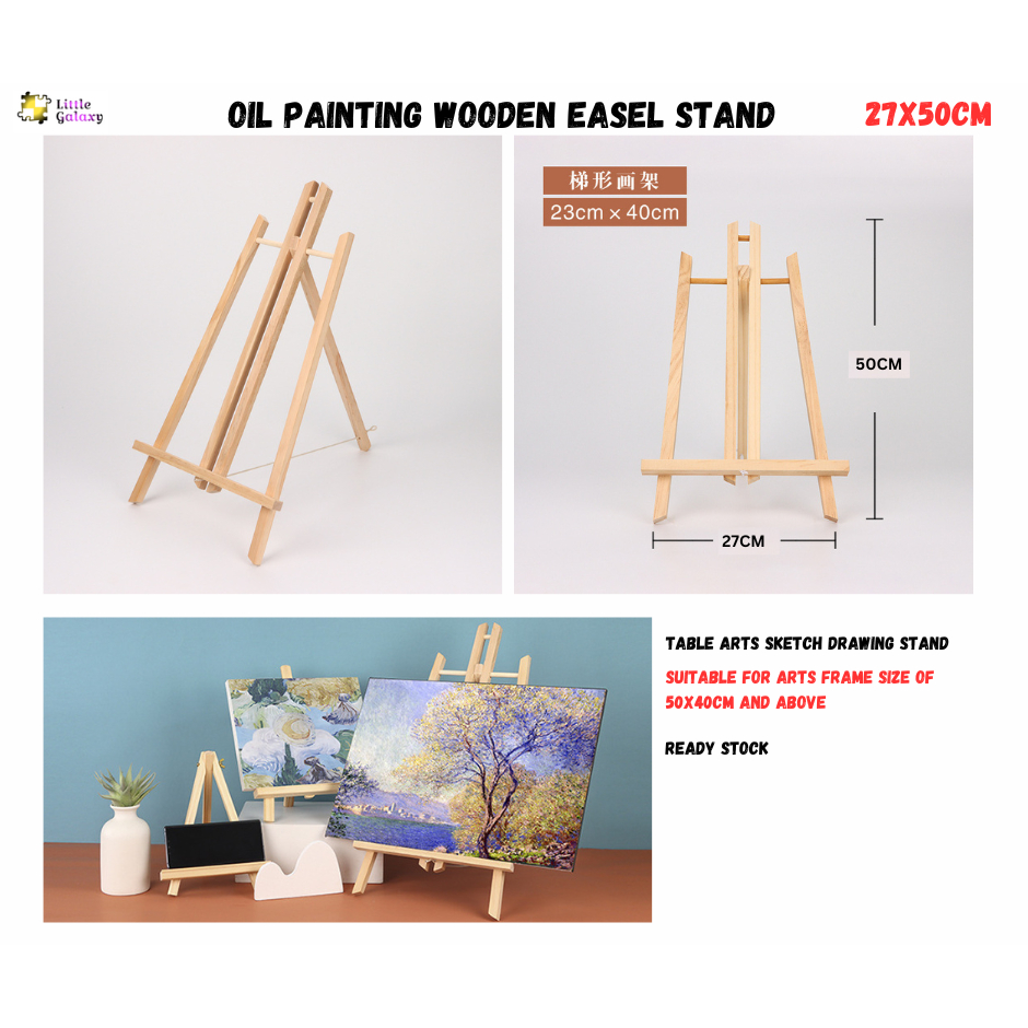 [ReadyStock] Oil Painting Wooden Table Easel Stand (27X50CM), Wood ...