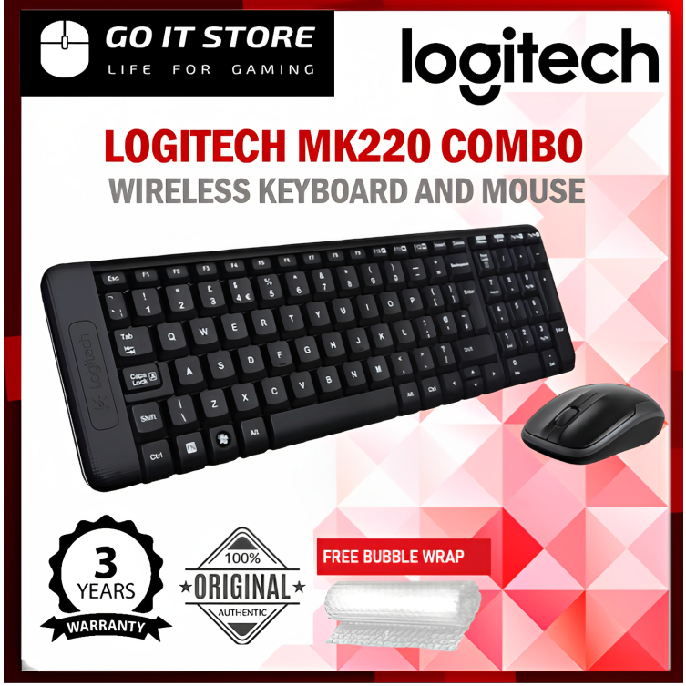 Logitech Mk220 Wireless Combo Keyboard And Mouse Shopee Malaysia