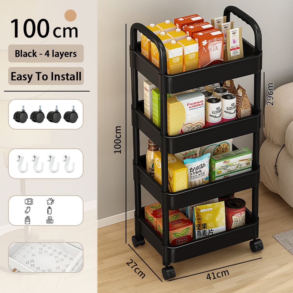 New Design 3/4 Layers Multifunction Storage Trolley Rack Office Shelves ...