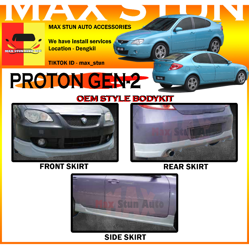 PROTON GEN2 FACELIFT OEM BODYKIT BUMPER SKIRT LIP OE LOOK FRONT SKIRT ...