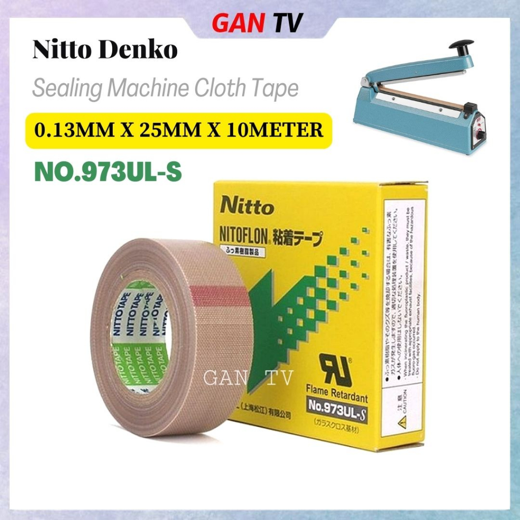 Nitto Denko 0.13*25MM*10METER Sealing Machine Tape No.973UL-S Adhesive ...