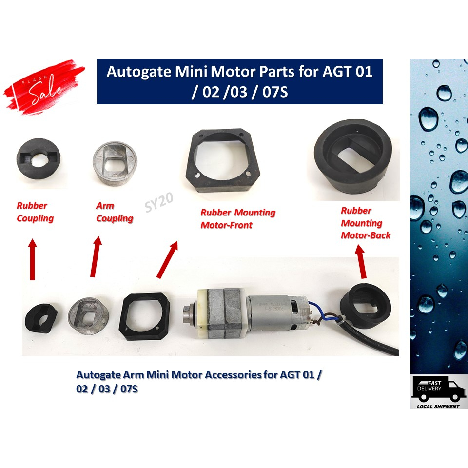 AGT Autogate Mini Motor accessories - Rubber Coupling / Arm Coupling ...