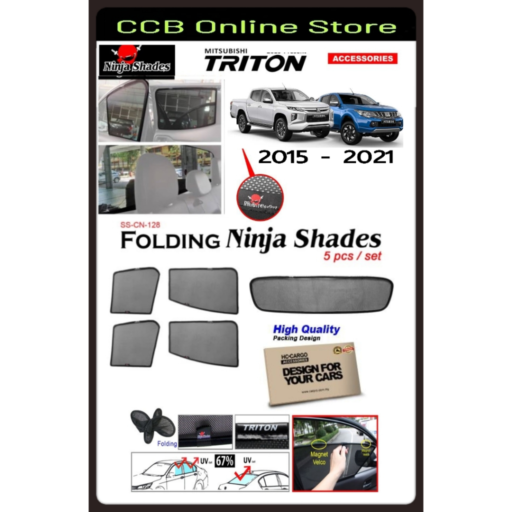 Mitsubishi Triton 2015 - 2021 Present Magnetic Ninja Sun Shades (5pcs ...
