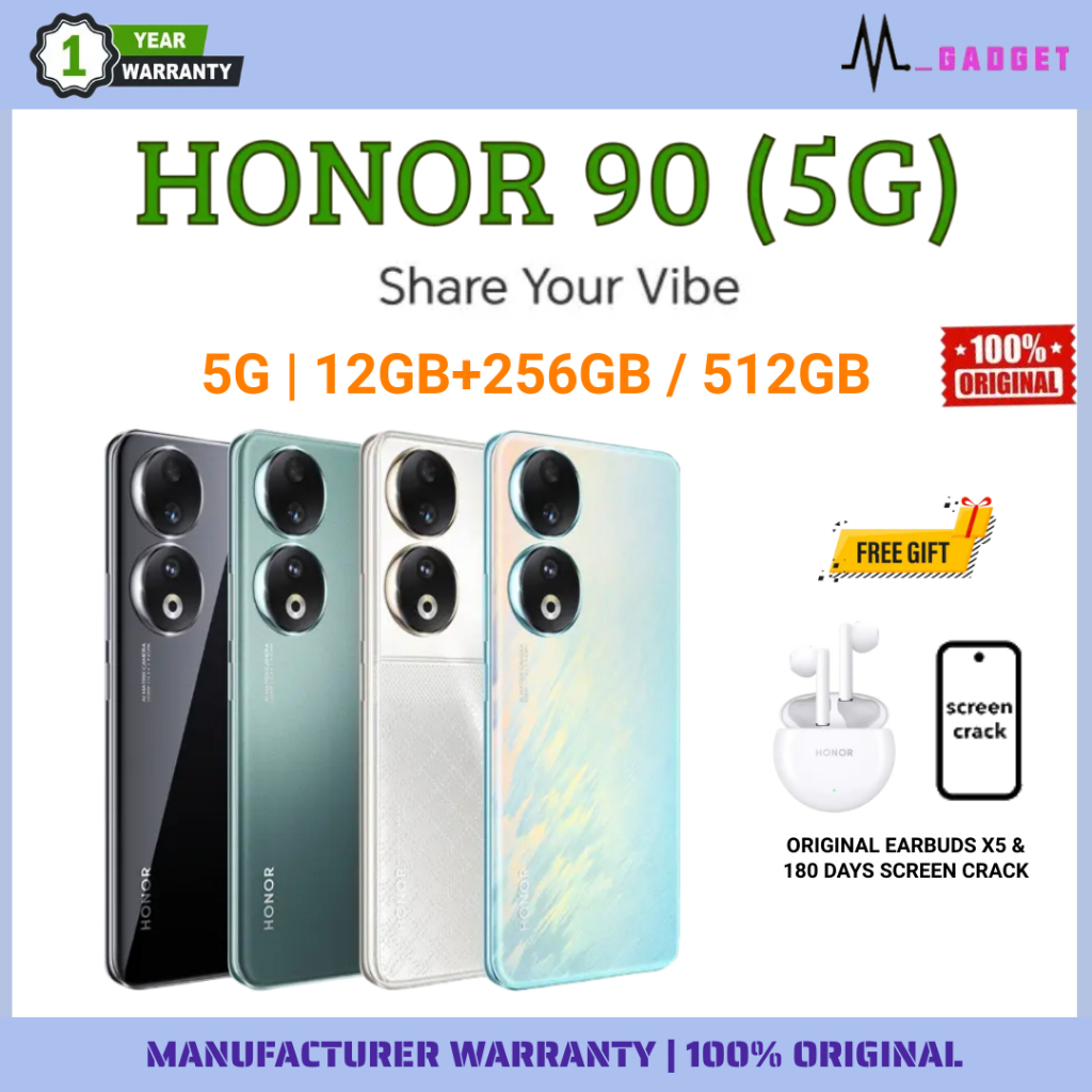 Honor 90 5G (12+7GB RAM +256GB ROM) / (12+7GB RAM +512GB ROM) | 200MP Ultra-Clear Camera ...