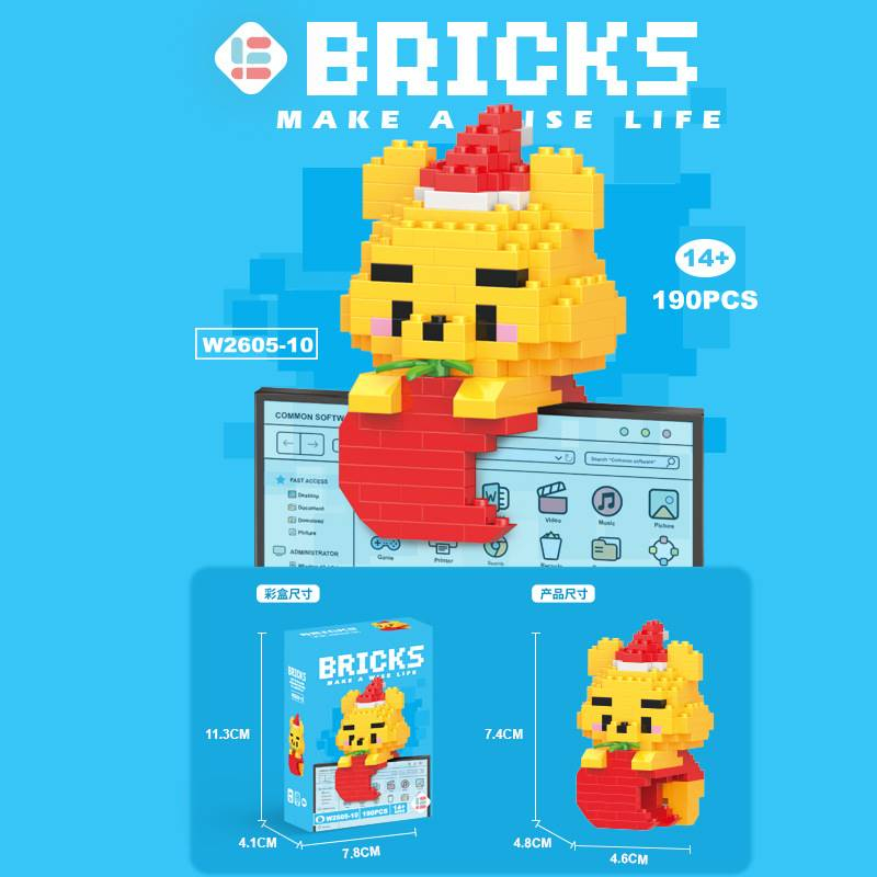3D Mini Building Block Cute Character Model Nano Block Cartoon block ...