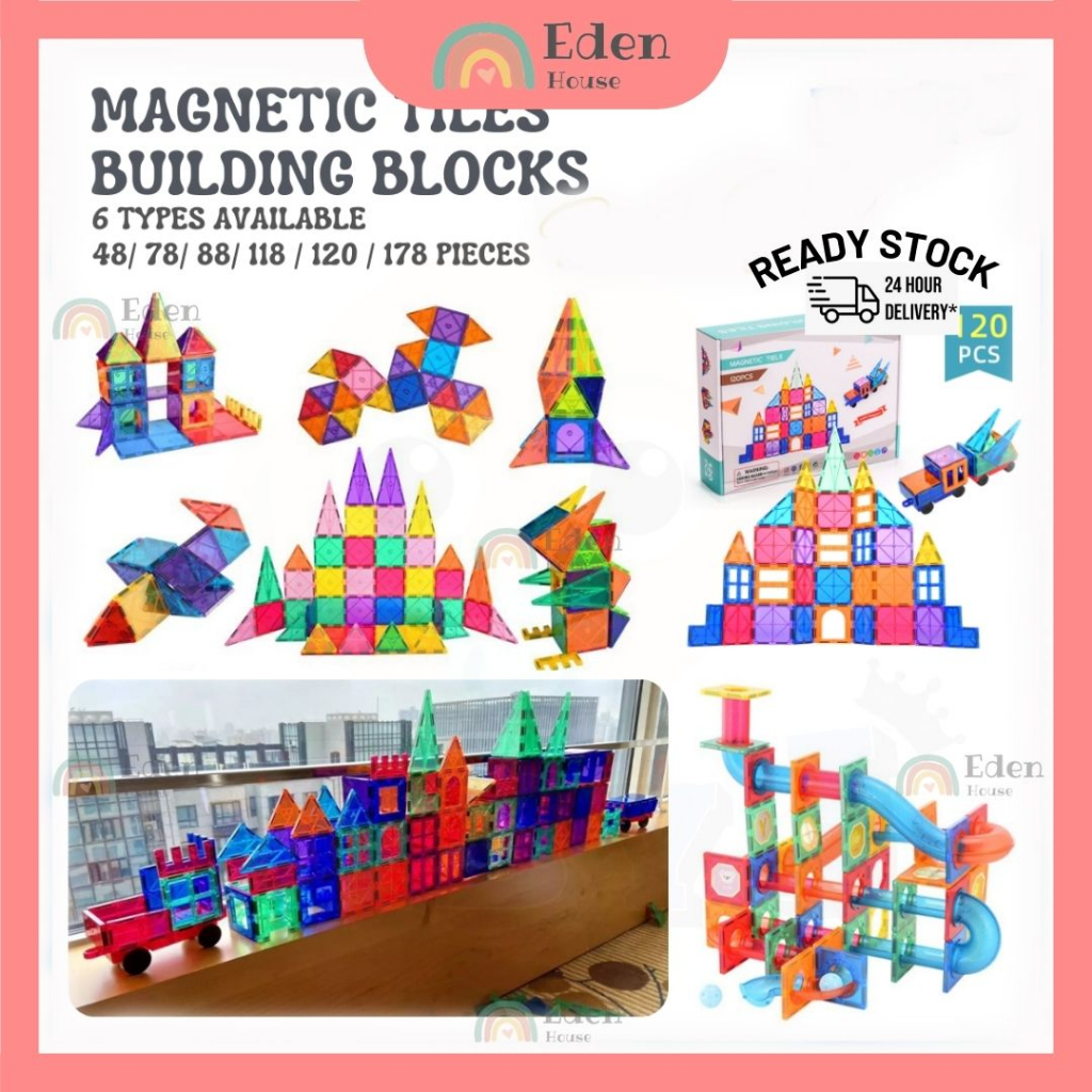 Magnetic Tiles Building Blocks Toys 3D Magnetic Building Blocks Window ...