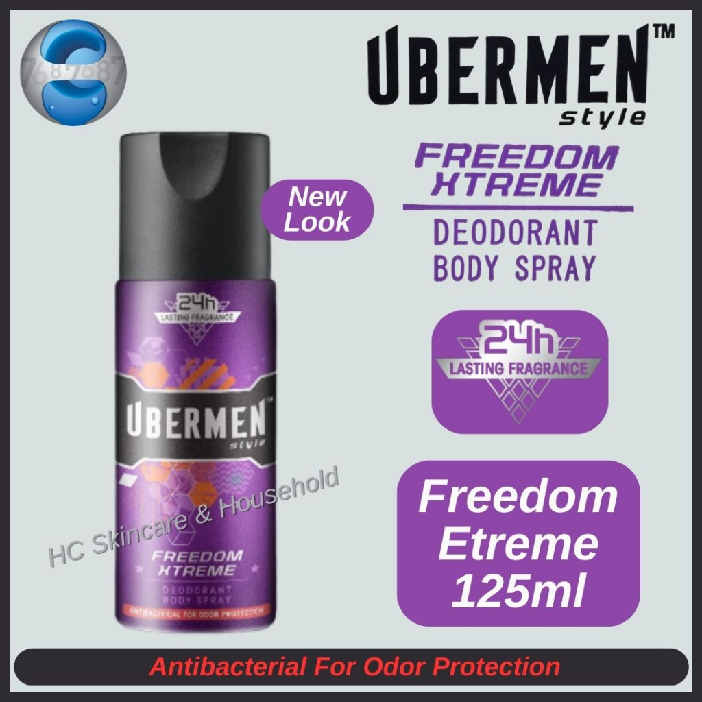 Ubermen Style Deodorant Body Spray - Freedom Xtreme 125ml (New Look ...