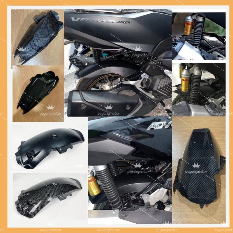 ADV-150 ADV 160 HUGGER REAR CARBON / BLACK TAYAR TYRE COVER INNER ...