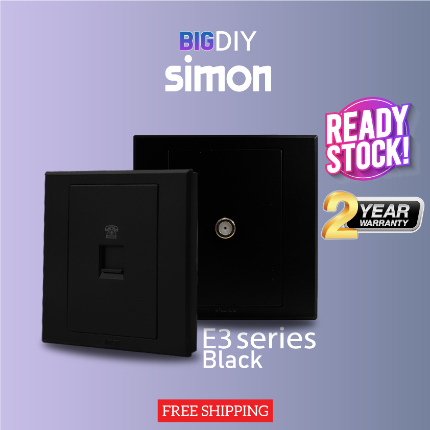 Simon E3 Series (Black) Switch / Switches & Socket Outlet TV Astro Tel ...