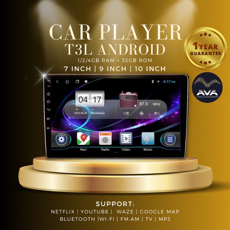 💥𝐑𝐄𝐀𝐃𝐘 𝐒𝐓𝐎𝐂𝐊 💥 [𝟏/𝟐𝐆𝐁 𝐑𝐀𝐌 + 𝟑𝟐𝐆𝐁 𝐑𝐎𝐌] 2023 Newest Generation T3L Android Car Player 7”/9”/10 ...