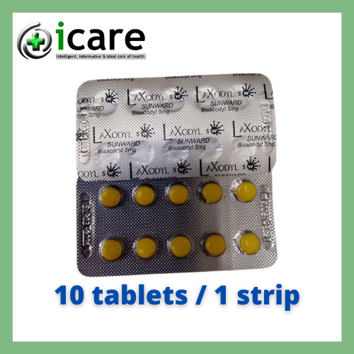 SUNWARD LAXODYL 5MG (BISACODYL) TABLETS 10'S / 1 STRIP ( EXP DATE : 02/ ...