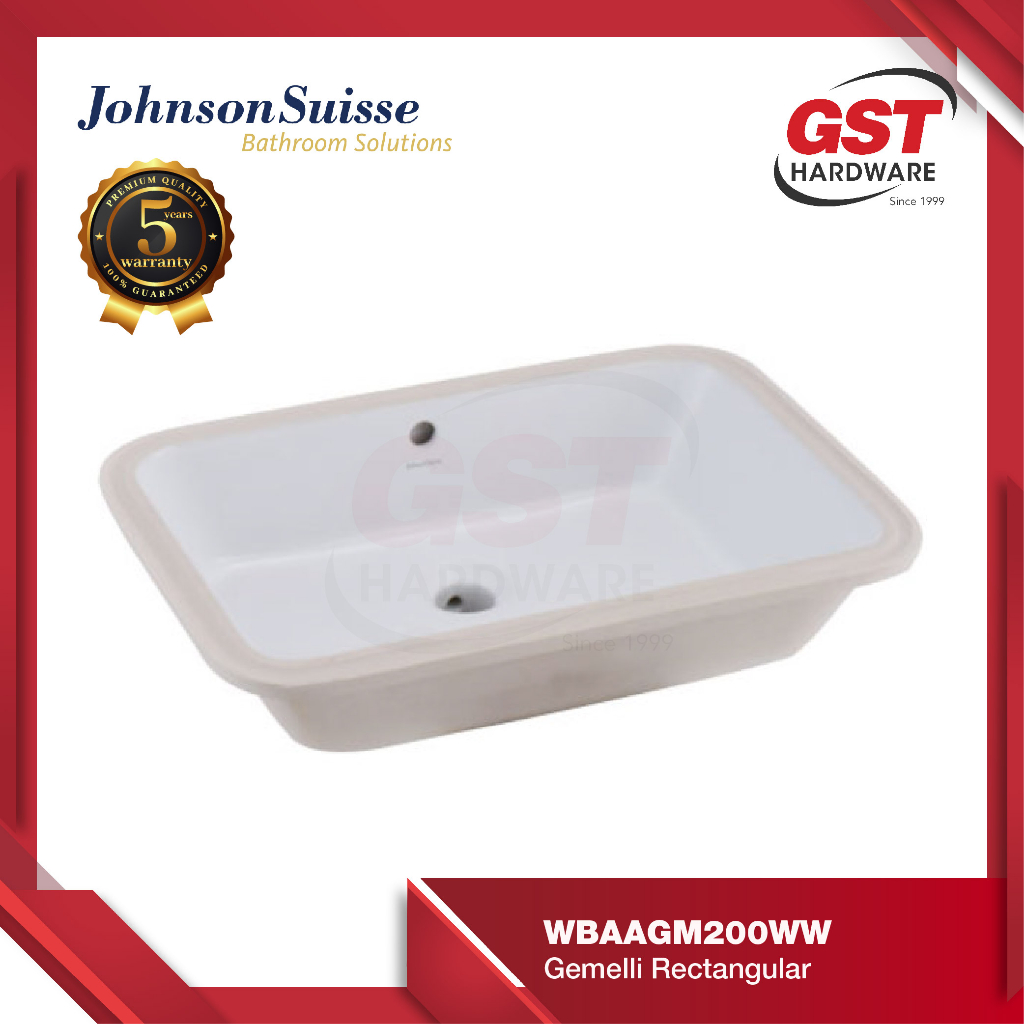 Johnson Suisse Gemelli Rectangular Undercounter Basin Ceramic Basin ...
