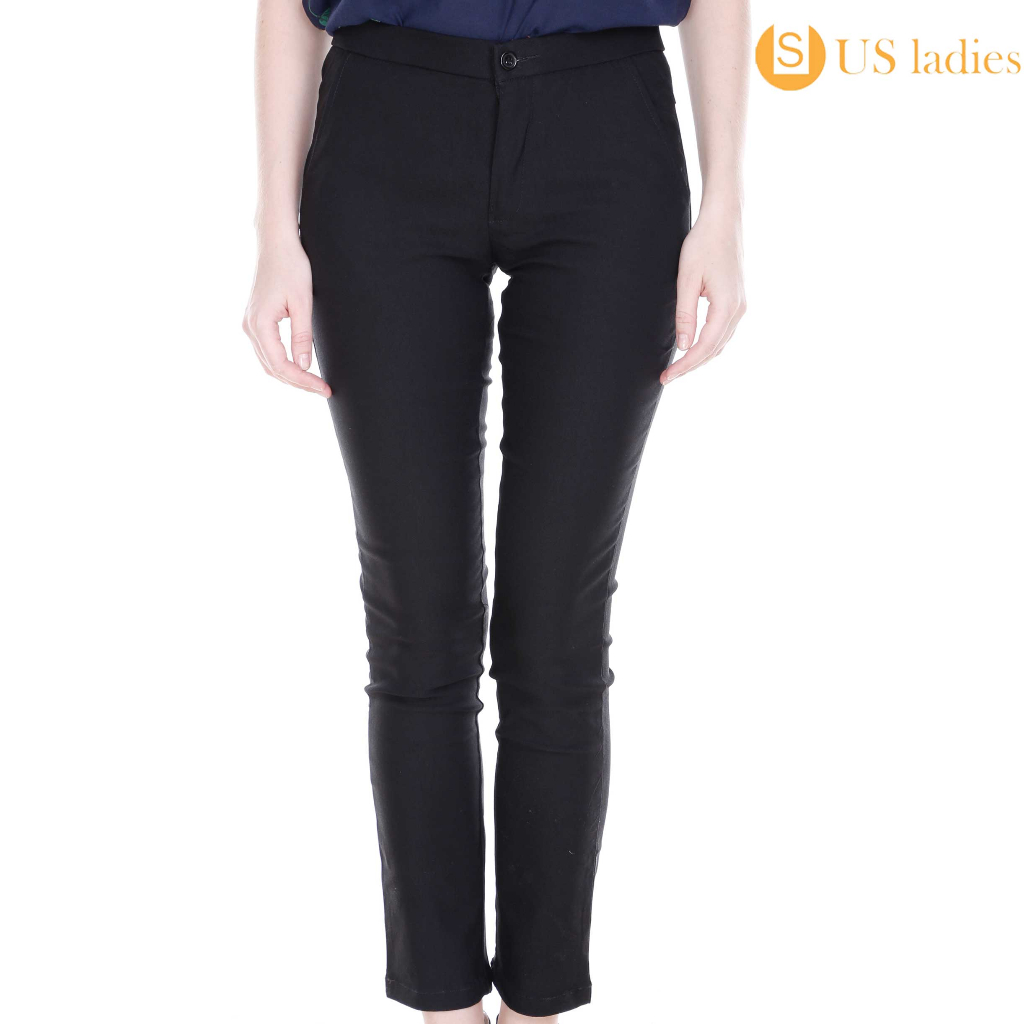 US Ladies Women Cotton High Waist Slim Fit Work Pants - Size S-4XL ...
