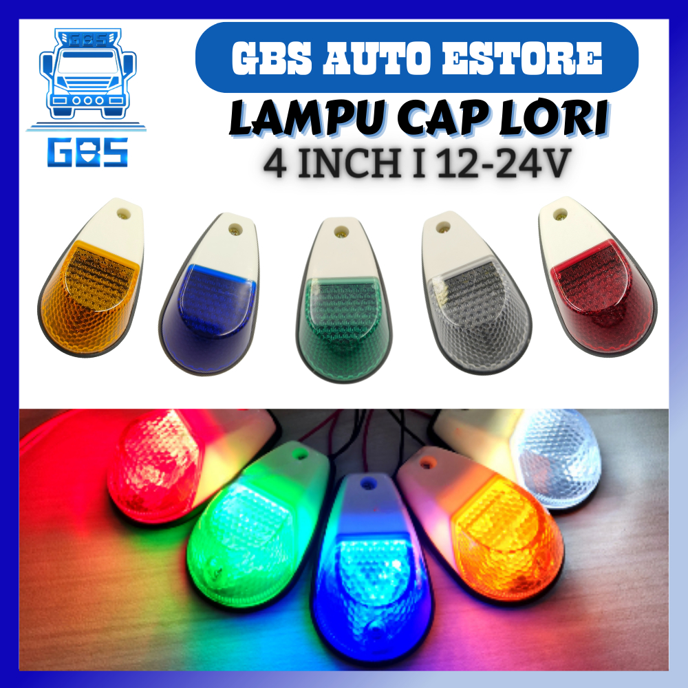 GBS Truck/Lori Lampu Cap Lori 24V 12V Lorry Roof Light Mini Marker Lamp ...