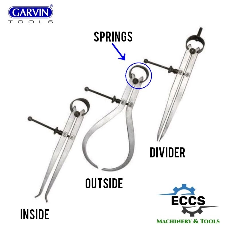 GARVIN INSIDE / OUTSIDE / SPRING DIVIDER DRAWING CALIPERS | Shopee Malaysia