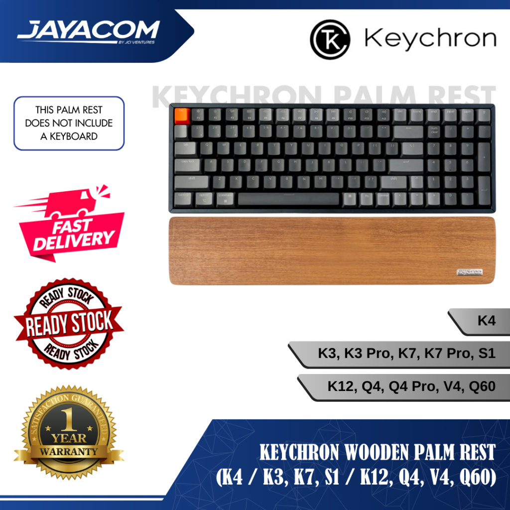 Keychron Wooden Palm Rest (For K4 / K3, K7, S1 / K12, Q4, V4, Q60) [READY STOCK] | Shopee Malaysia