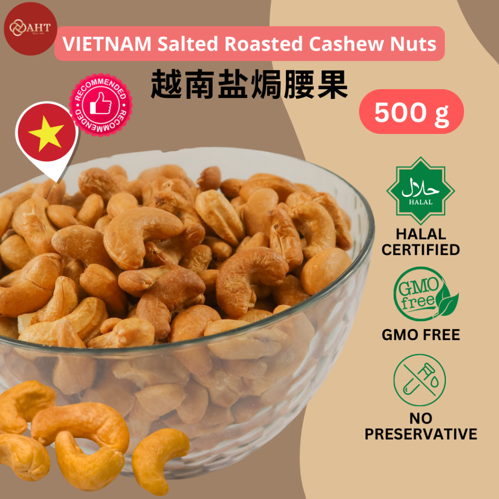 AHT Roasted Cashew Nut (Lightly Salted) [500g] Kacang Gajus Goreng 烤腰豆 ...