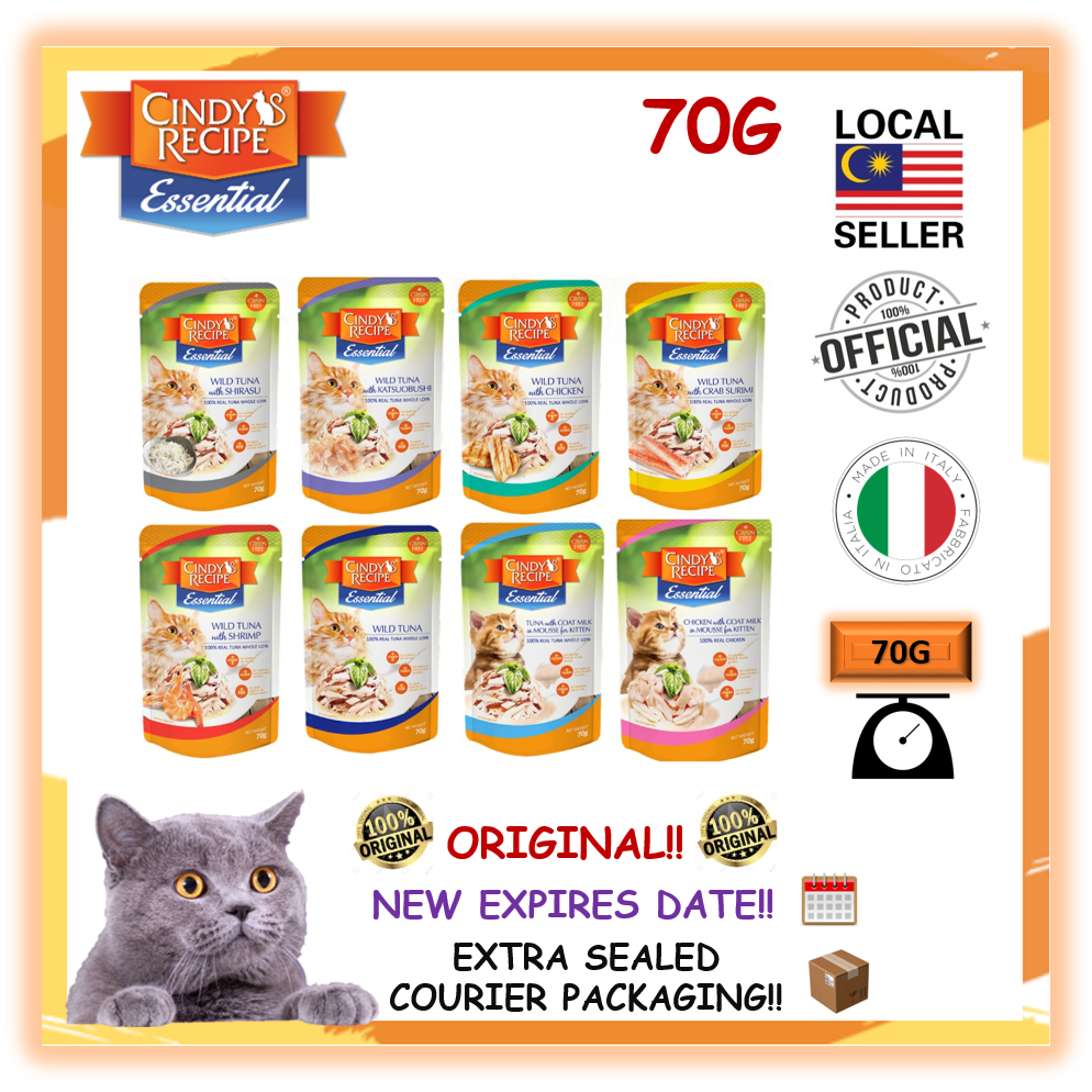 🌟100% ORIGINAL🌟 CINDY RECIPE ESSENTIAL Cat Wet Food / MAKANAN KUCING ...