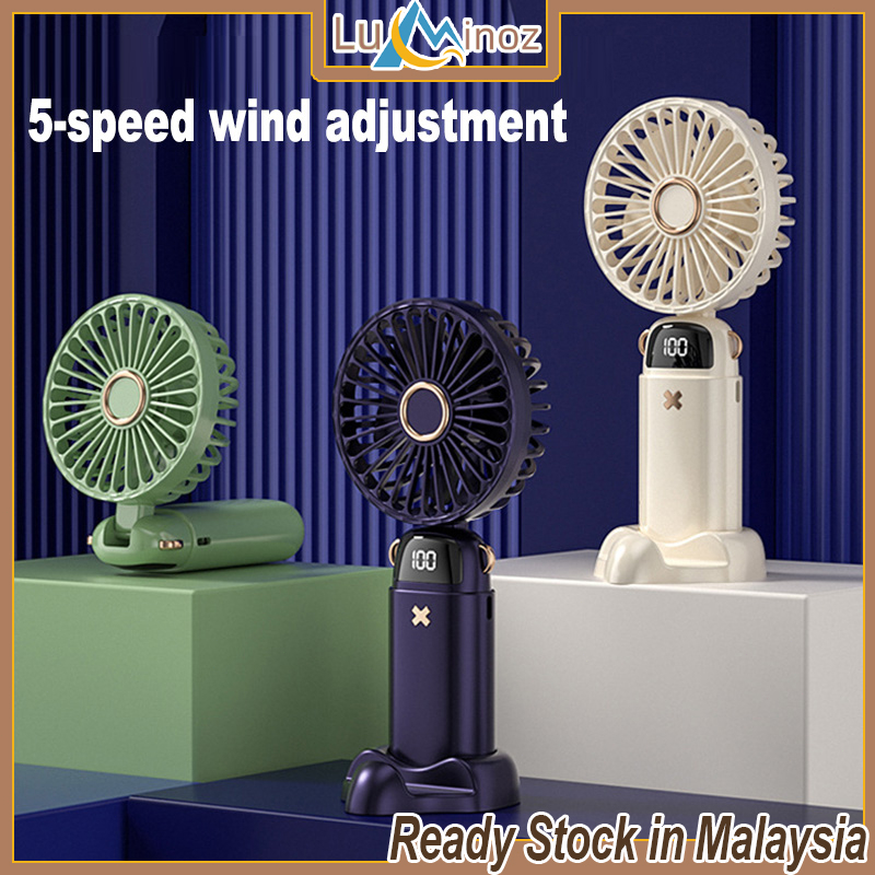 Mini Handheld Fan 5000mAh Rechargeable Portable Hang Neck Electric Fan ...