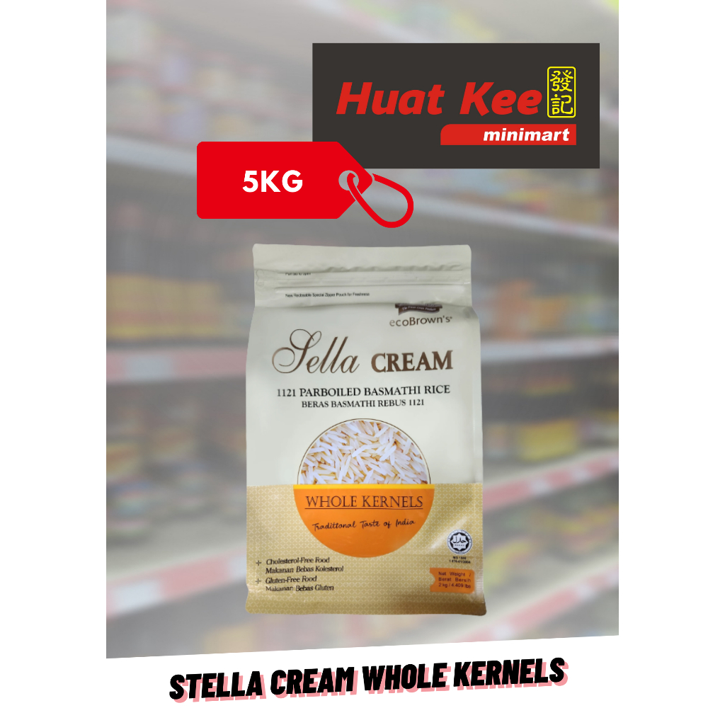 Ecobrown's Sella Cream Basmathi Rice (Parboiled) 5kg | Shopee Malaysia
