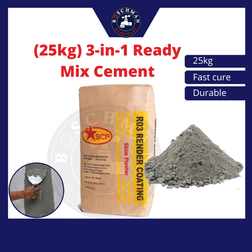 SCP 25kg 3 in 1 Cement And Sand Mix Ready Mix Cement Pre Mix Plaster ...