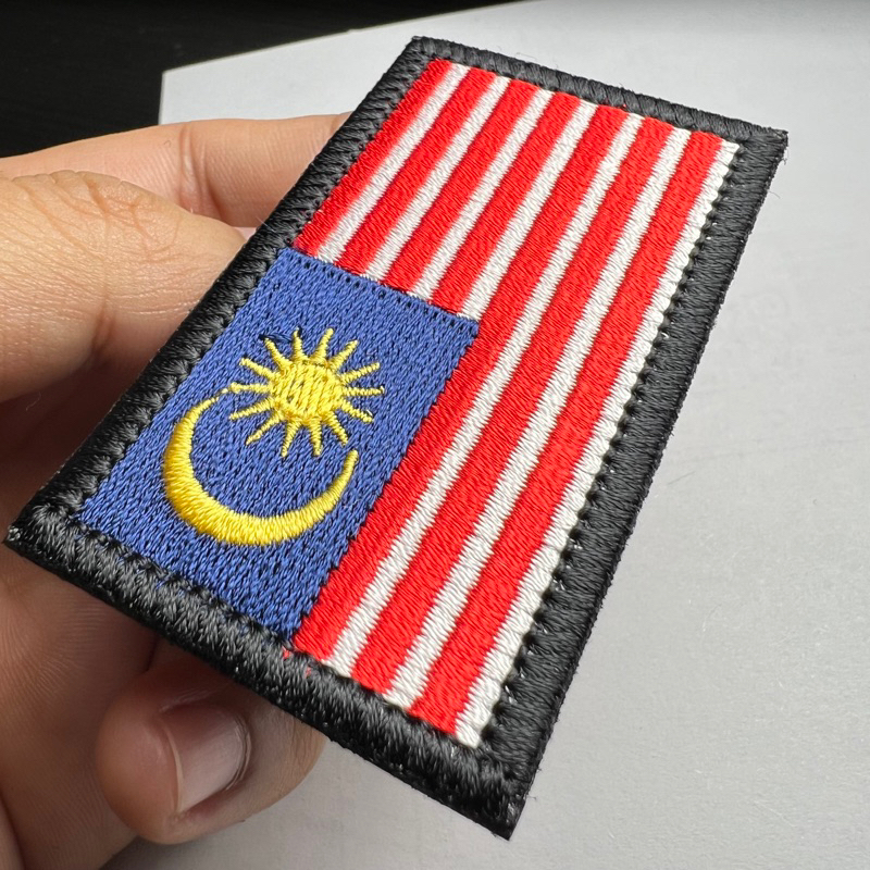 Jalur Gemilang Flag Malaysia Embroidered (Black Border) | Shopee Malaysia