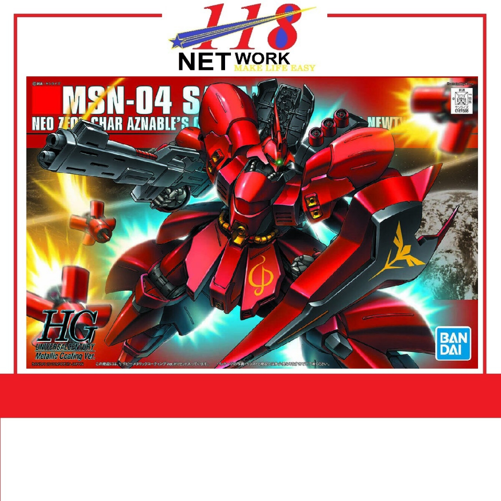 BANDAI Gundam HG HGUC 1/144 High Grade MSN-04 Sazabi Metallic Coating ...