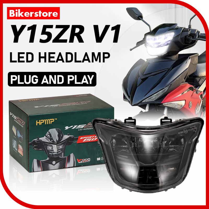 NEW HPMP Headlamp Y15 V1 LED Head Lamp Lc150 Y15zr V1 150 Led Lampu Depan Headlights Clear/Smoke ...