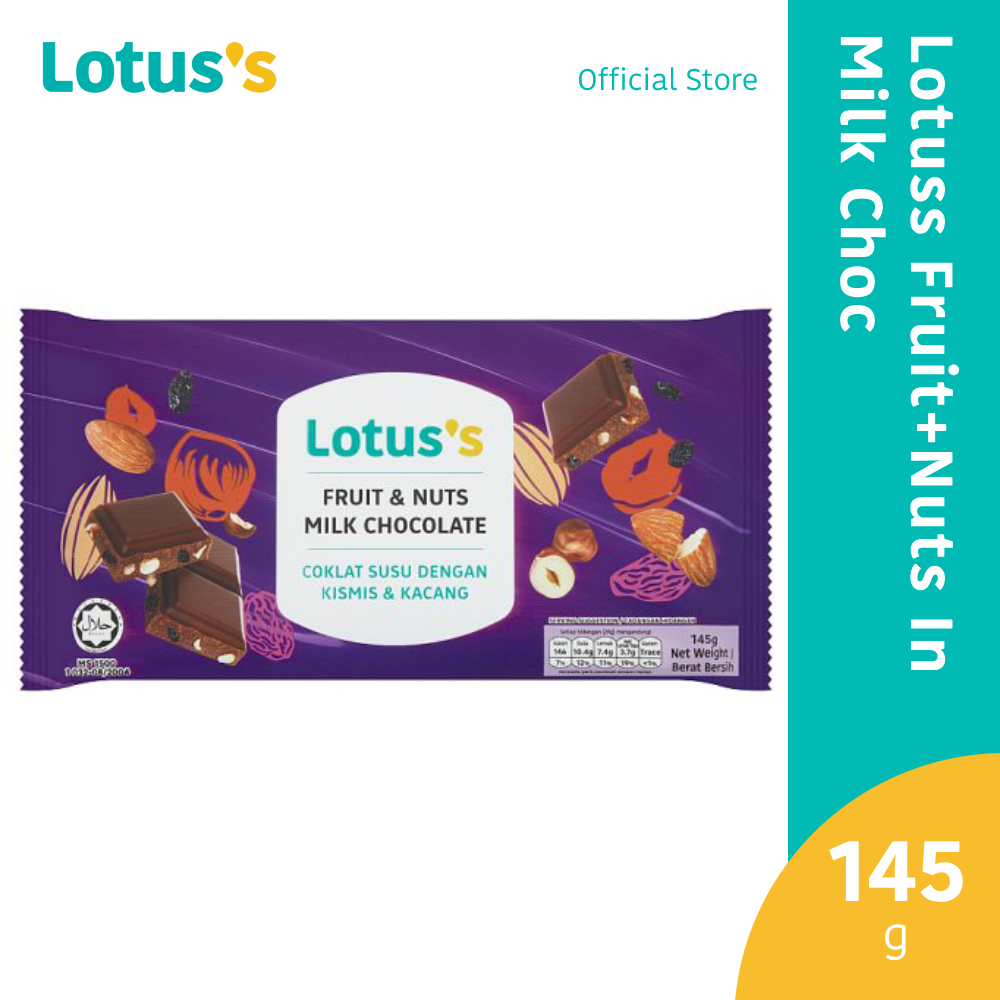 Lotuss Fruit + Nuts in Milk Choc (145g) | Shopee Malaysia