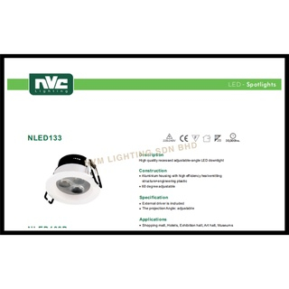 NVC NLED13* LED Adjustable Ceiling Spotlight 4W Warm White/Natural ...