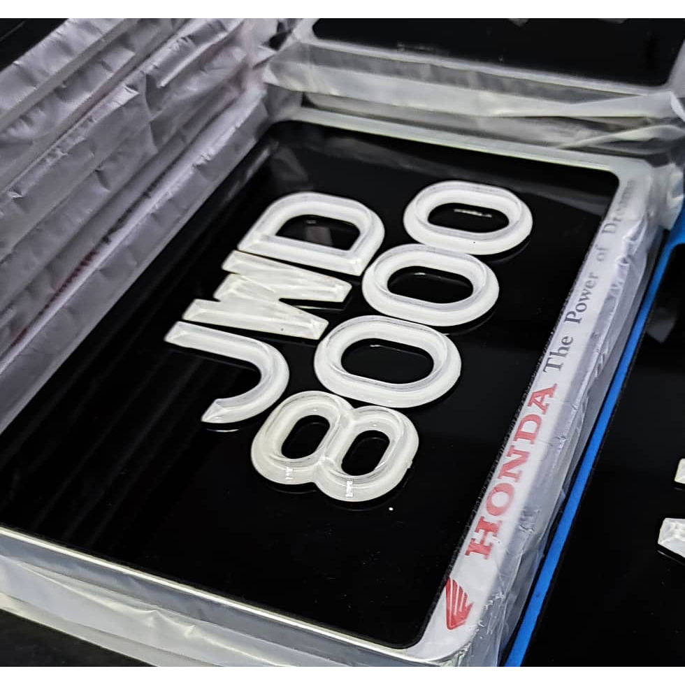 M3 Motor Plate 3D/Kristal Nombor Timbul Standard/Nombor Putih Standard ...