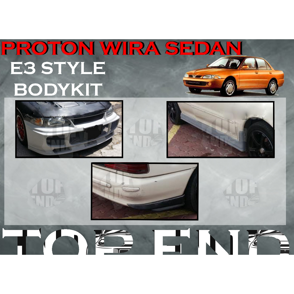 PROTON WIRA SEDAN SALOON EVO3 STYLE BODYKIT (E3) SKIRT LIP FOR WIRA ...