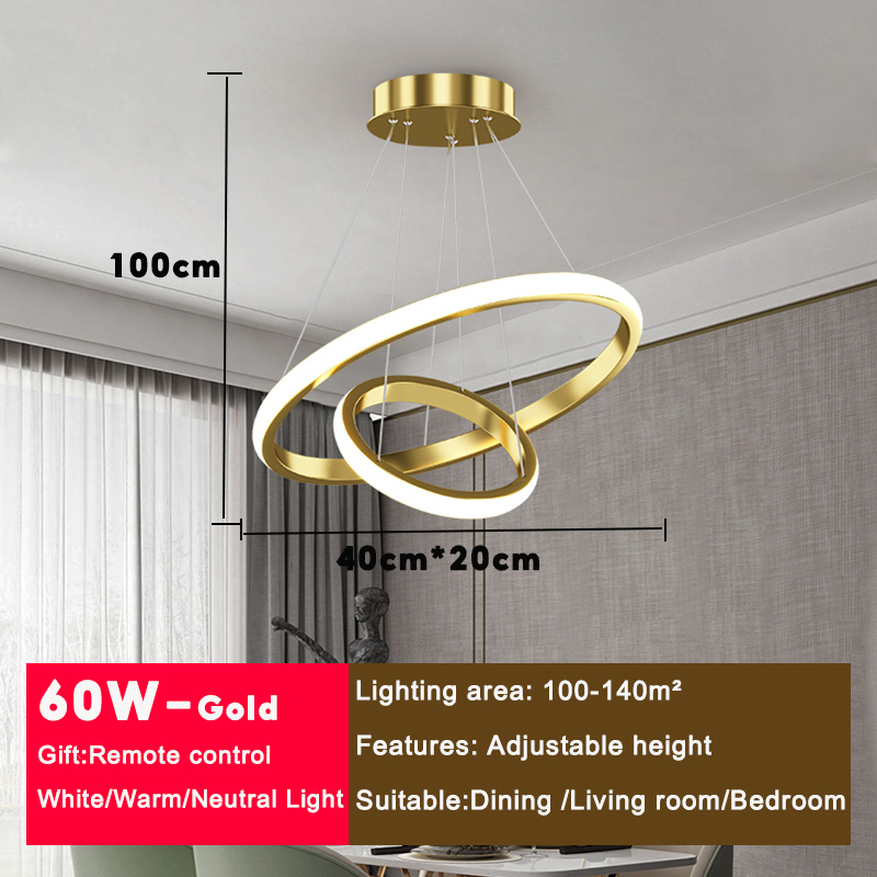 Led Ceiling Light Modern Lampu Rumah Ceiling Lights 3 Ring Ceiling Lamp ...