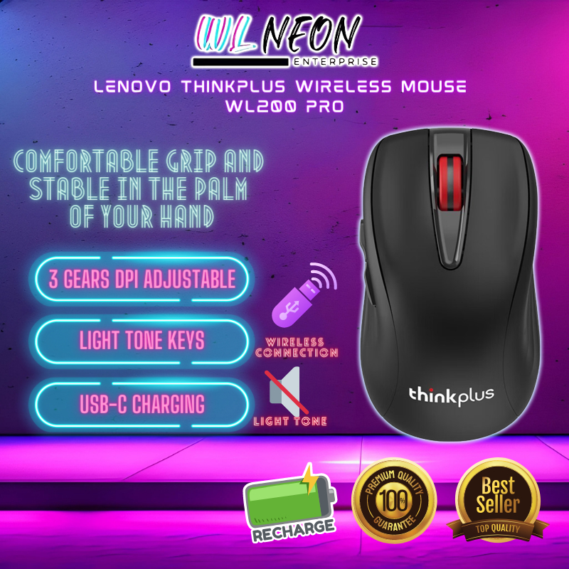 LENOVO THINKPLUS WIRELESS MOUSE WL200 PRO | Shopee Malaysia