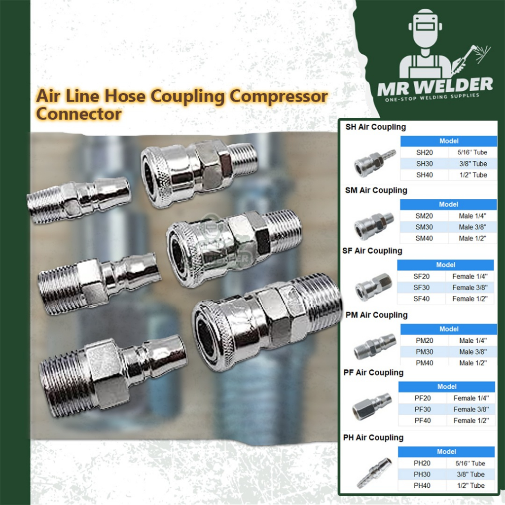 Air Hose Pneumatic Compressor Connector Coupler Socket Quick Coupling ...